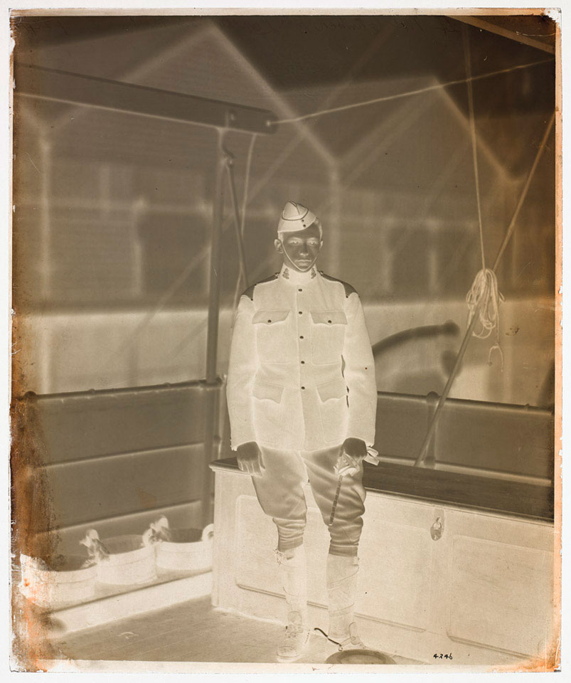 Mounted soldier in Field Service uniform, glass negative, 1895 (c ...