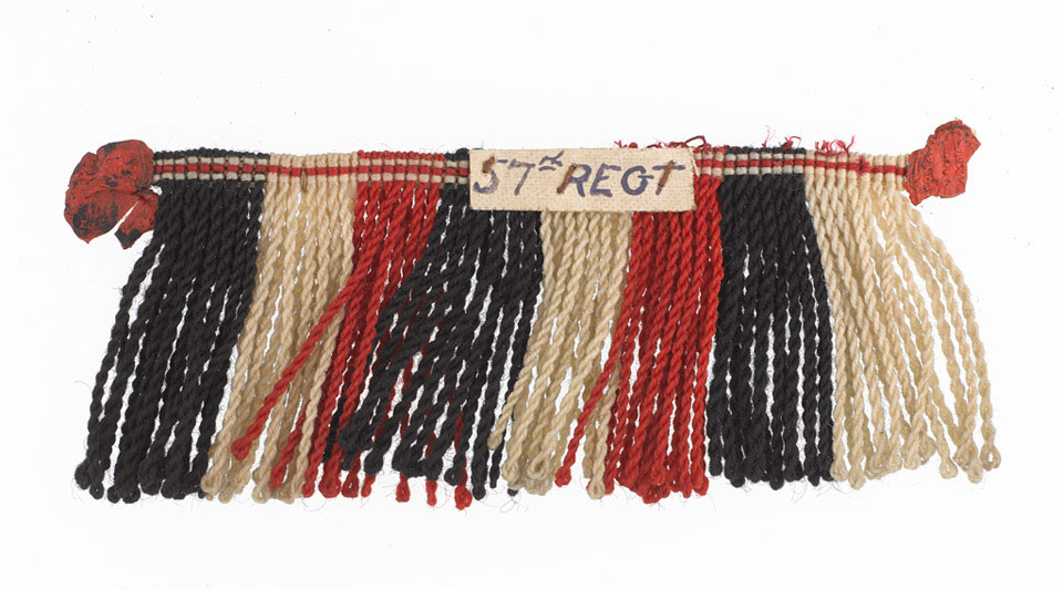 Fringe sample, drummer, 57th (West Middlesex) Regiment of Foot, sealed ...