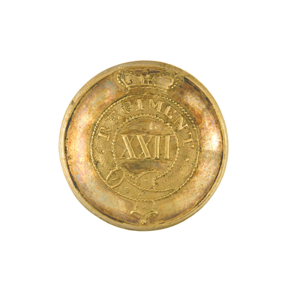 Button, 22nd Regiment of Madras Native Infantry, pre-1861 | Online ...