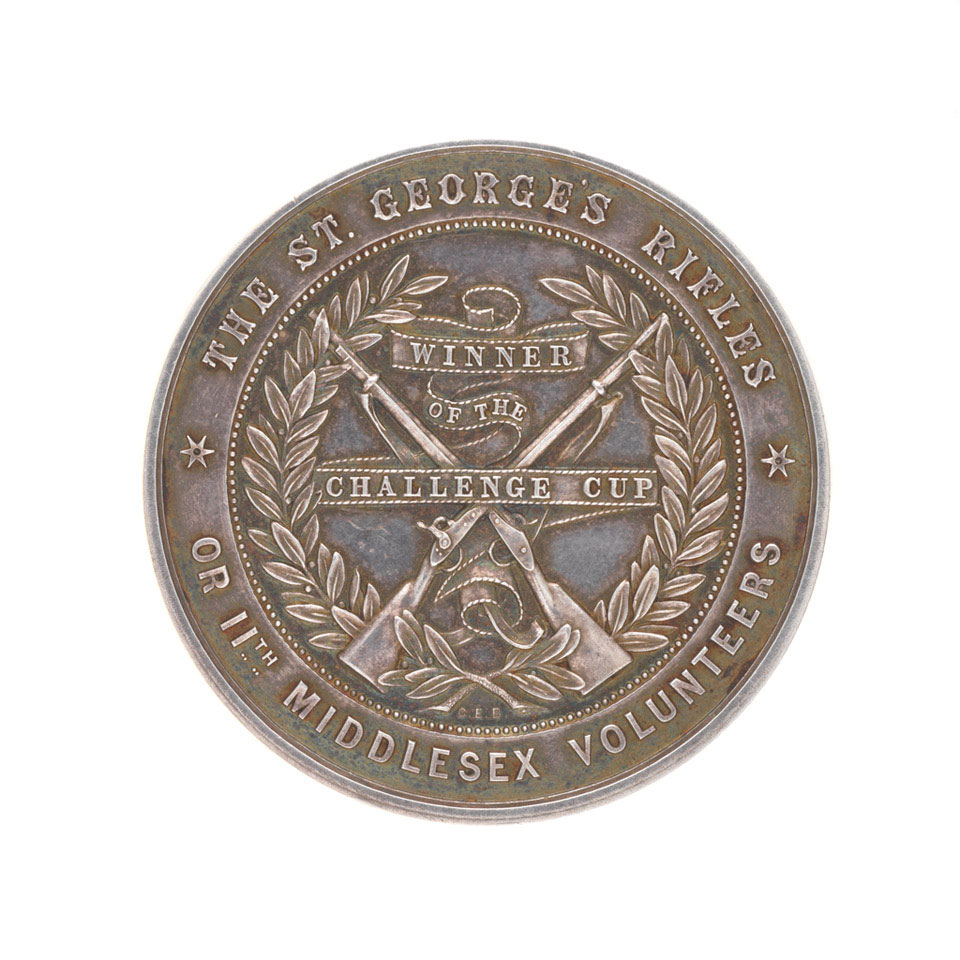 Silver rifle shooting medal, Alfred Crookes, 11th Middlesex Rifle ...