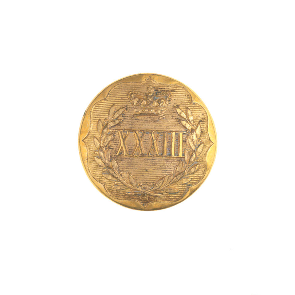 Button, 33rd Regiment (3rd Burma Battalion) of Madras Infantry, pre ...