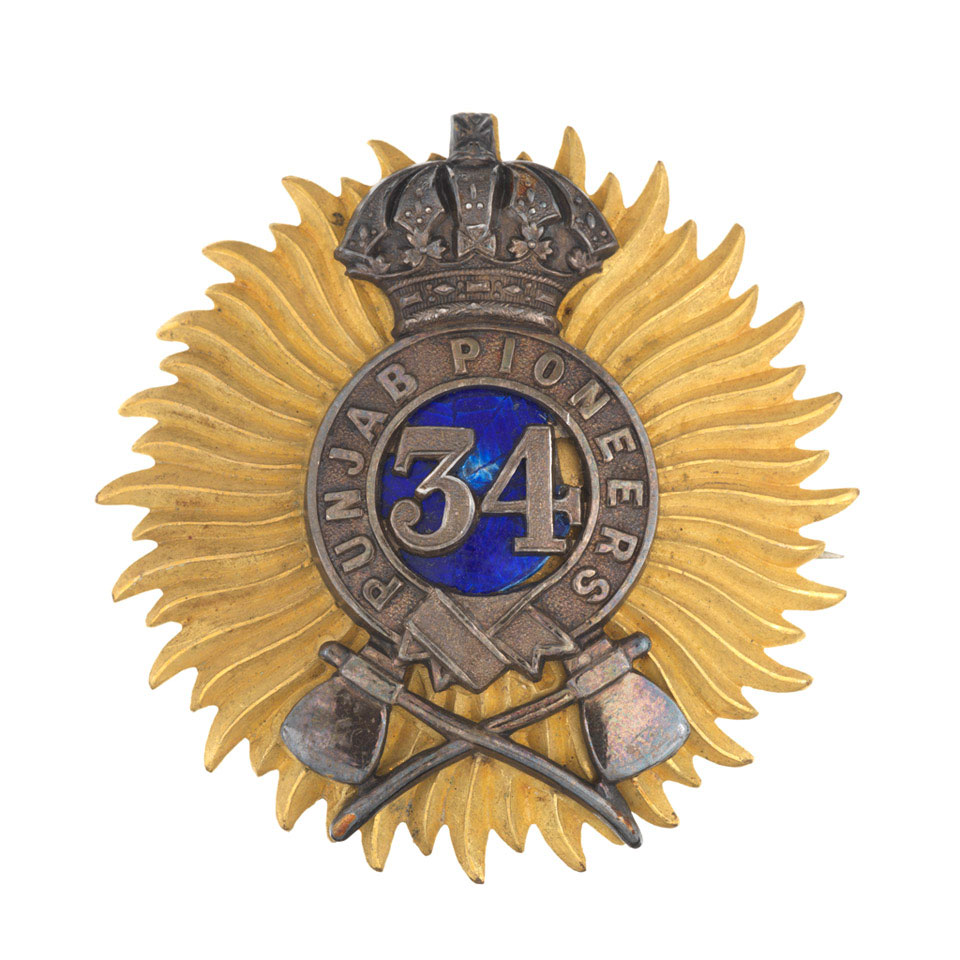 Pugri badge, 34th (Punjab) Regiment of Bengal Infantry (Pioneers), 1887 ...