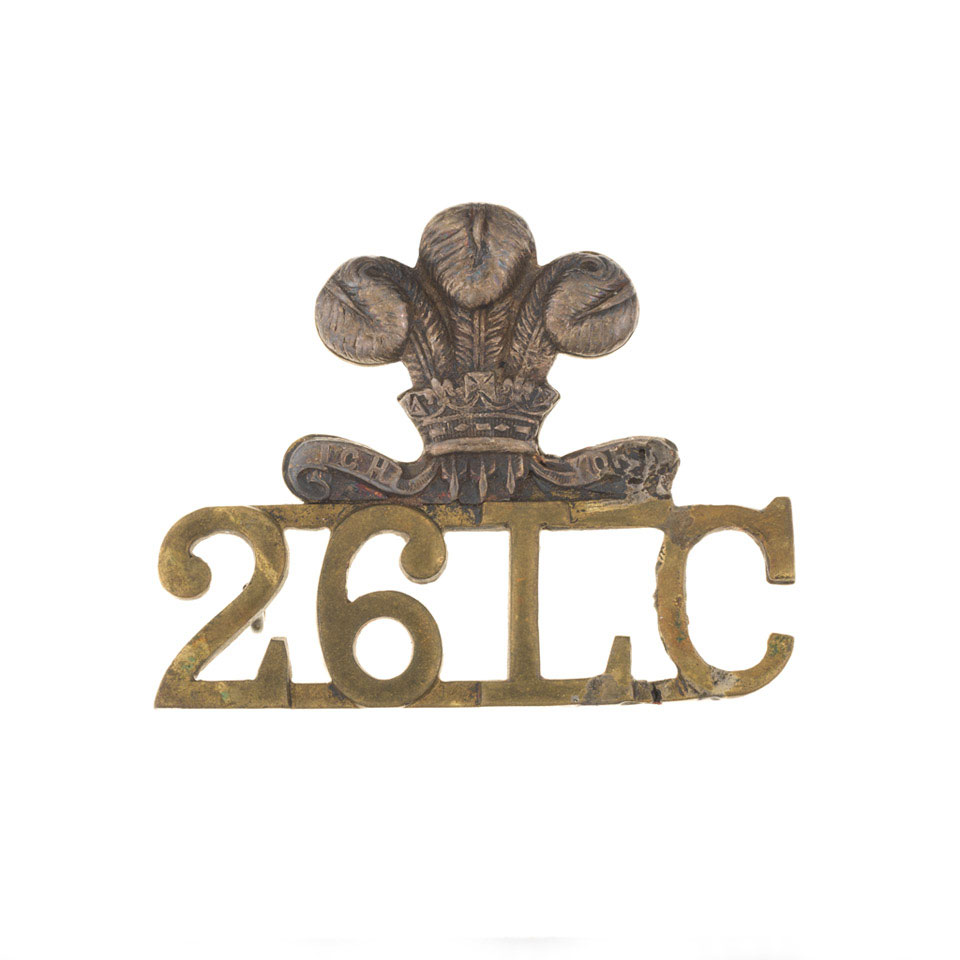 Shoulder title, 26th Prince of Wales's Own Light Cavalry, 1906-1910 ...