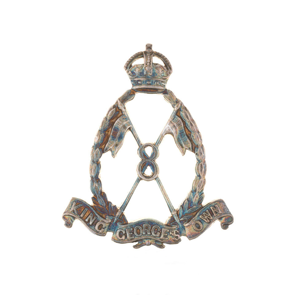 Collar badge, officer, 8th King George's Own Light Cavalry, 1922-1950 ...