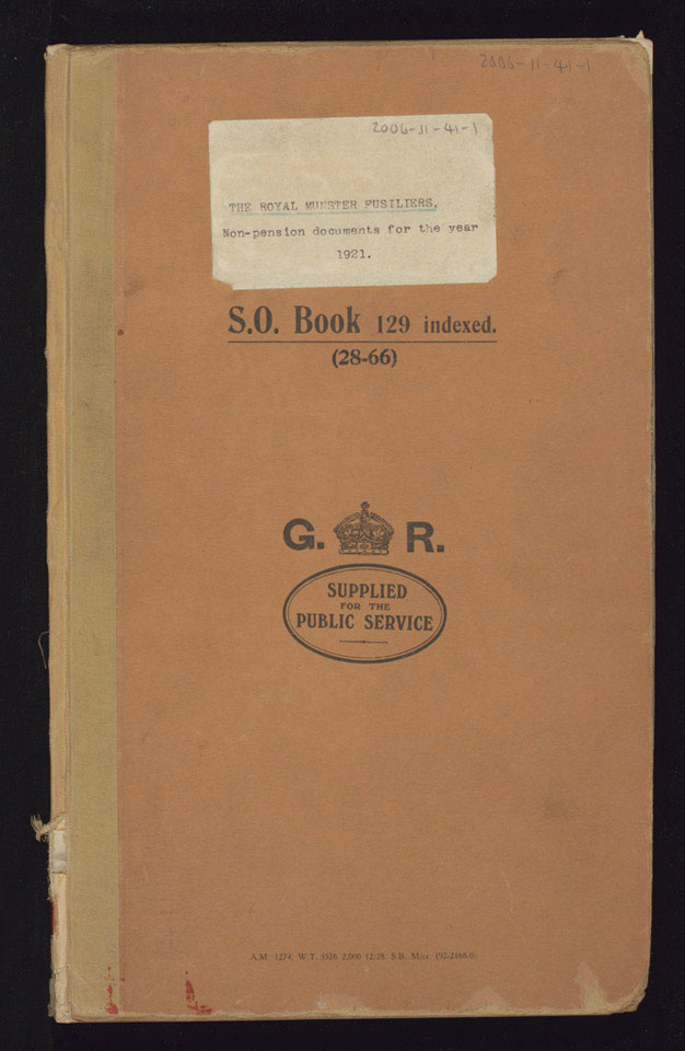 Discharge book, Royal Munster Fusiliers, 1921 | Online Collection ...