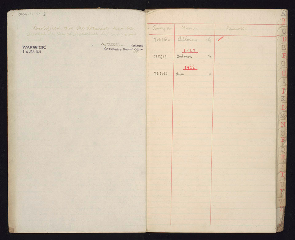 Discharge book, Royal Munster Fusiliers, 1922-1930 | Online Collection ...