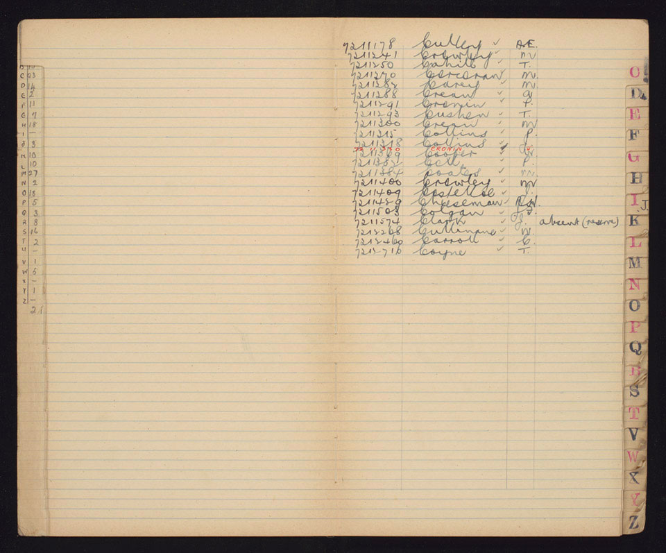 Discharge book, Royal Munster Fusiliers: Priority B Group 7, 1920-1930 ...