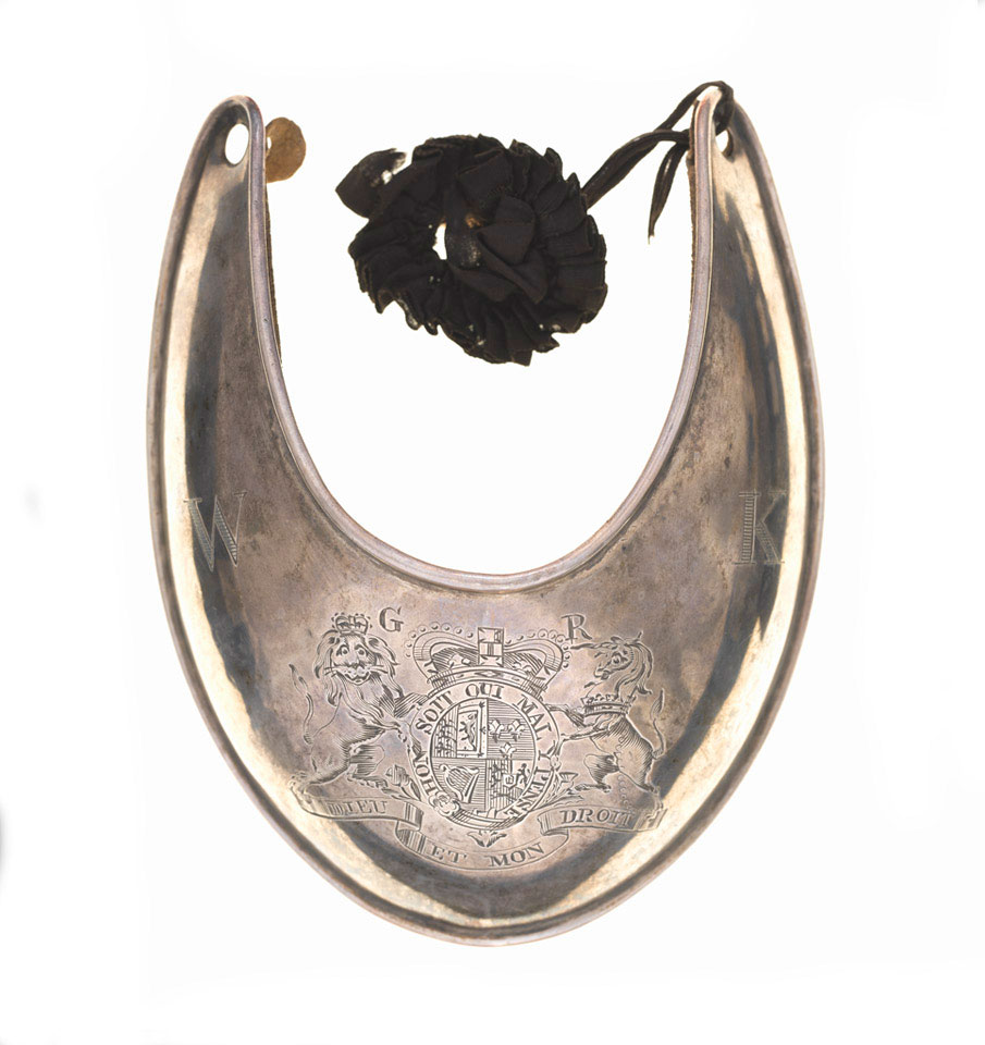 Officer's gorget, Captain J Tempest, 1st or West Kent Militia, 1779 ...