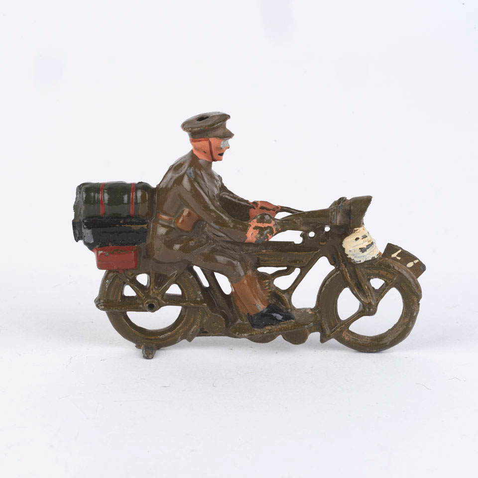 Model soldier, William Britain Limited, despatch rider, Motor Cycle ...