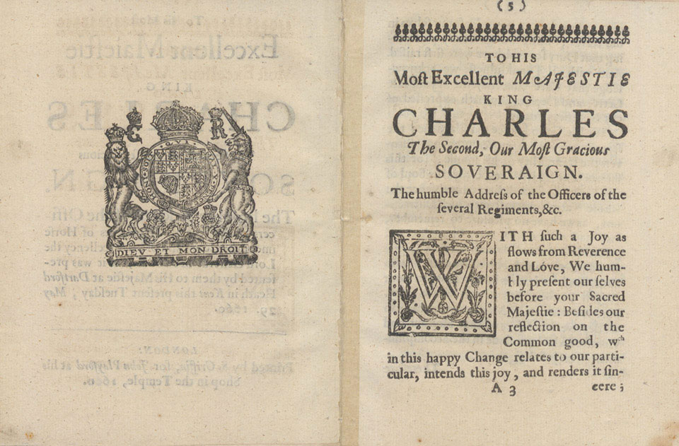 Declaration of loyalty to King Charles II by General Monck's army ...