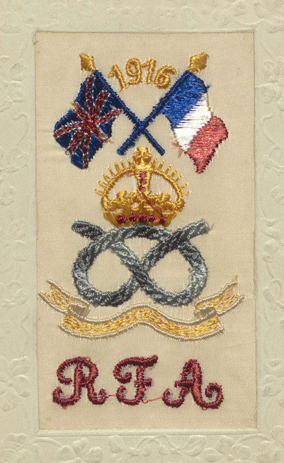 '1916 R.F.A', 1916, embroidered postcard, South Staffordshire Regiment ...
