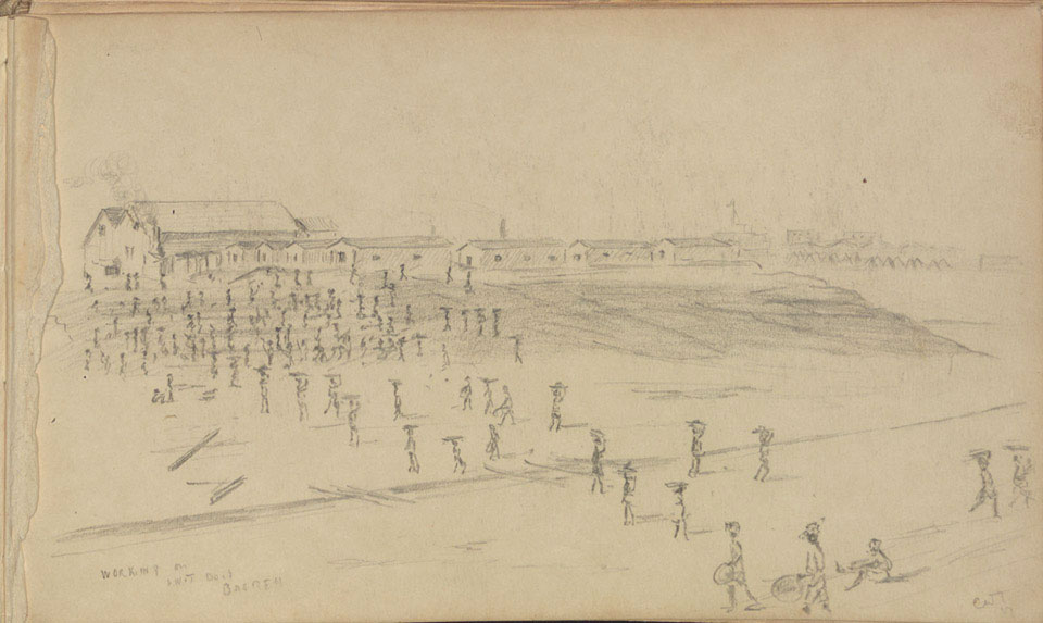 'Working on I.W.T Dock Basreh', Basra, Mesopotamia, 1917 | Online ...