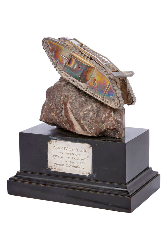 Silver model of a tank presented to Lieutenant Colonel Francis Hood ...