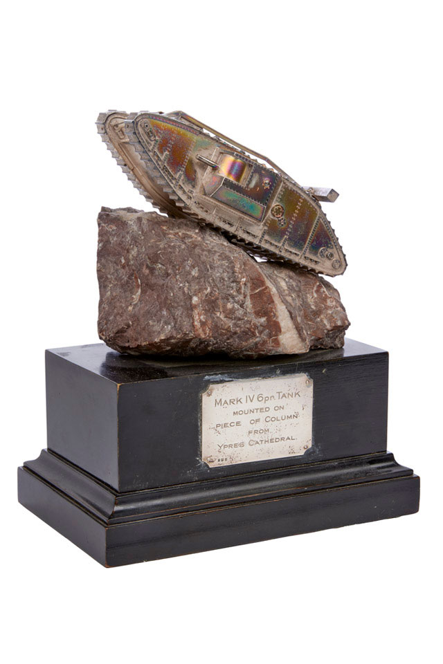 Silver model of a tank presented to Lieutenant Colonel Francis Hood ...