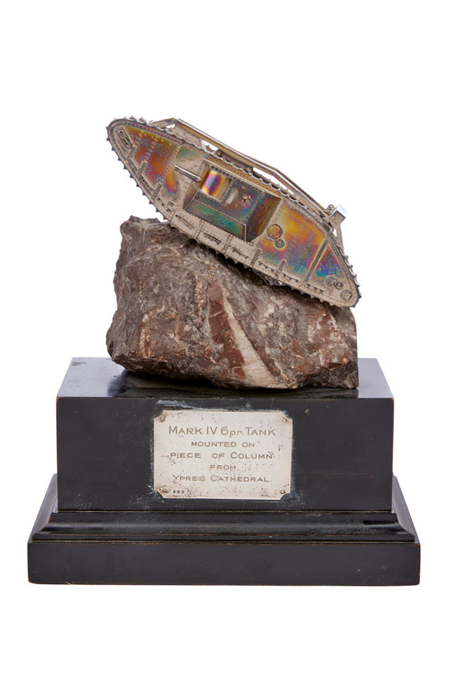 Silver model of a tank presented to Lieutenant Colonel Francis Hood ...