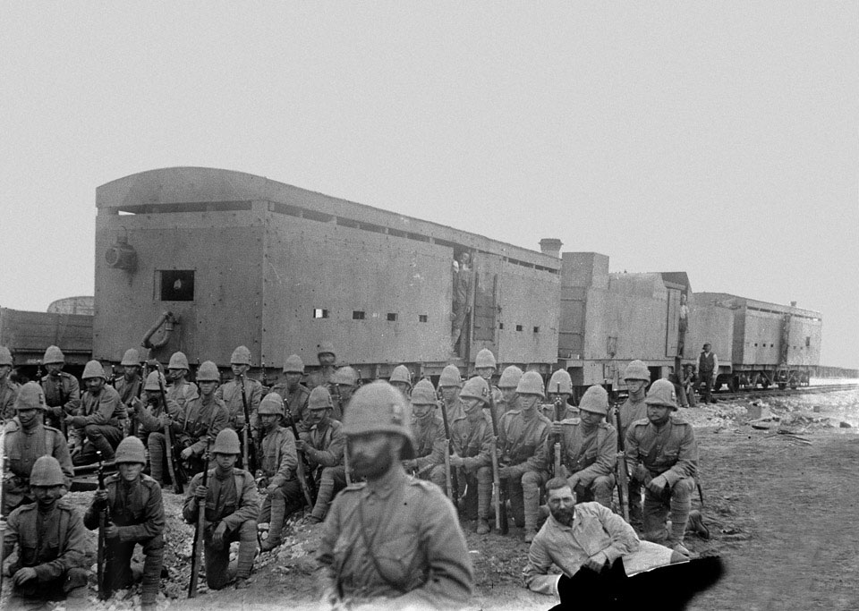 Troops in front of an armoured train, 1900 (c) | Online Collection ...