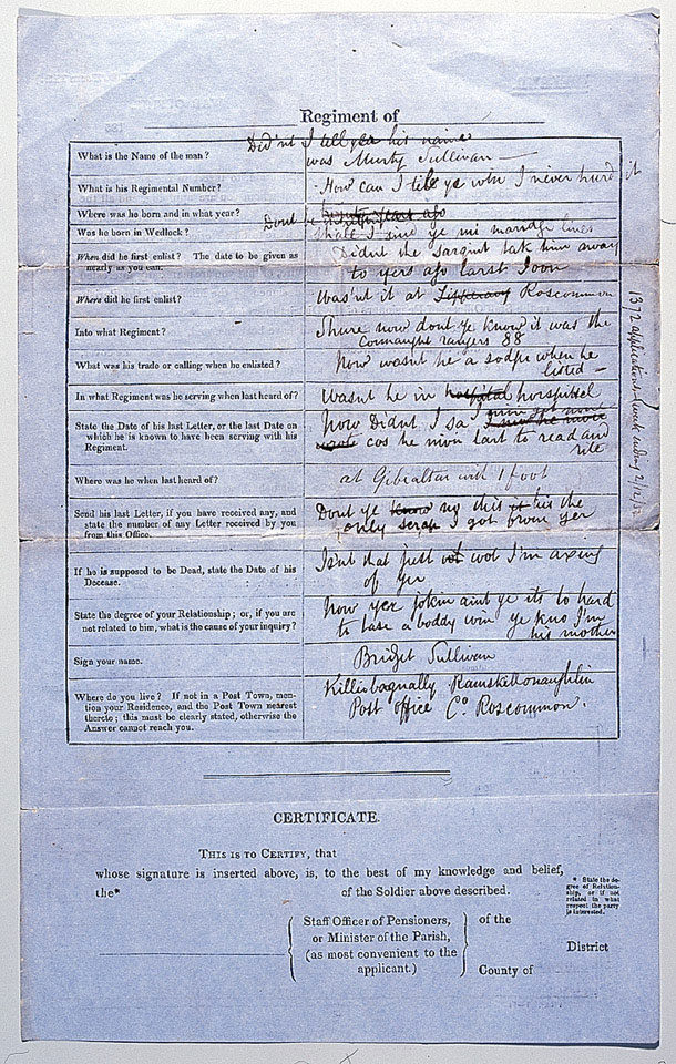 War Office Form, 1854 | Online Collection | National Army Museum, London